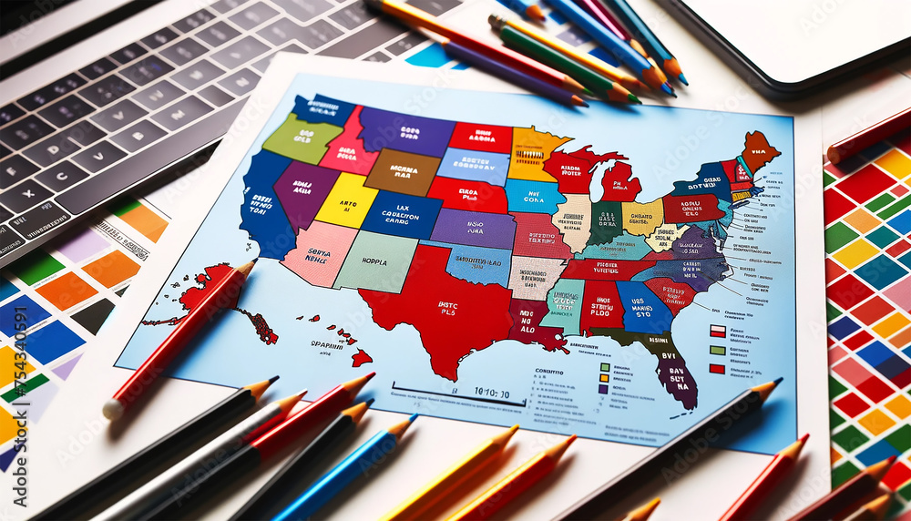 A creatively designed U.S. election map for the 2024 presidential ...