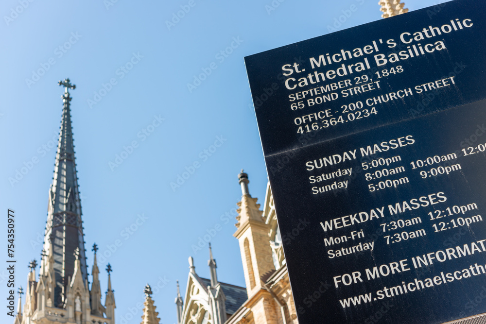 sign outside St. Michael's Catholic Cathedral Basilica, heritage ...