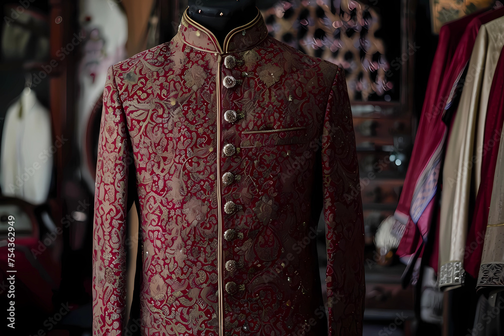 Sherwani coat - India/Pakistan - Long coat worn by men, often as part ...