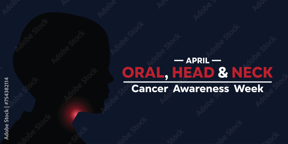 Vecteur Stock Oral, Head and Neck Awareness Week. Humans who feel pain ...