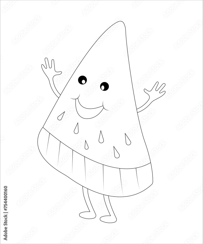 Funny fruits coloring page for kids Stock Vector | Adobe Stock