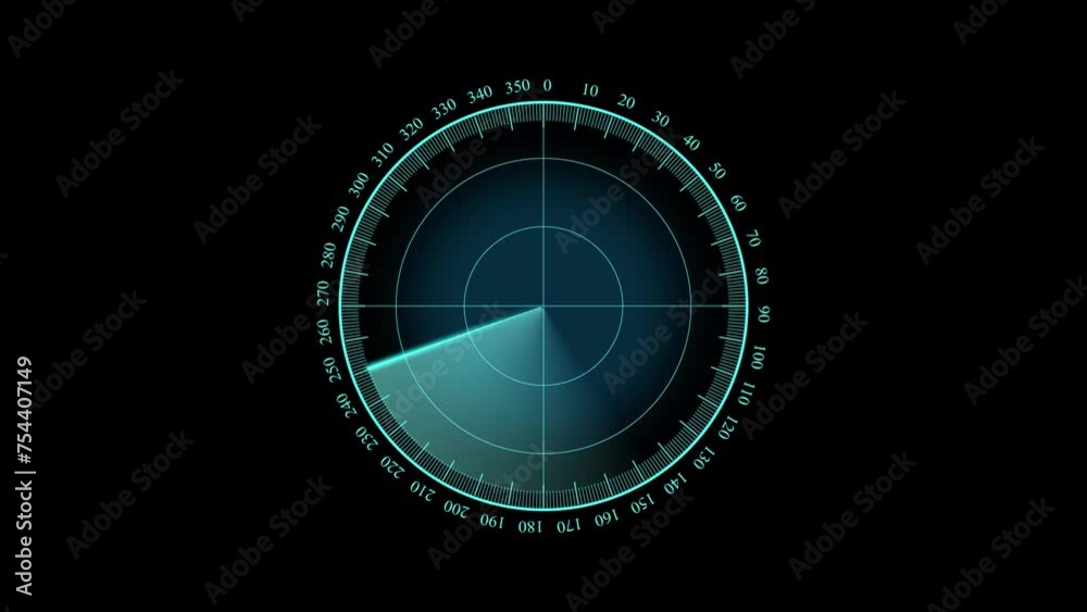 Dark blue radar Navigation is looking for objects. Simple Radar ...