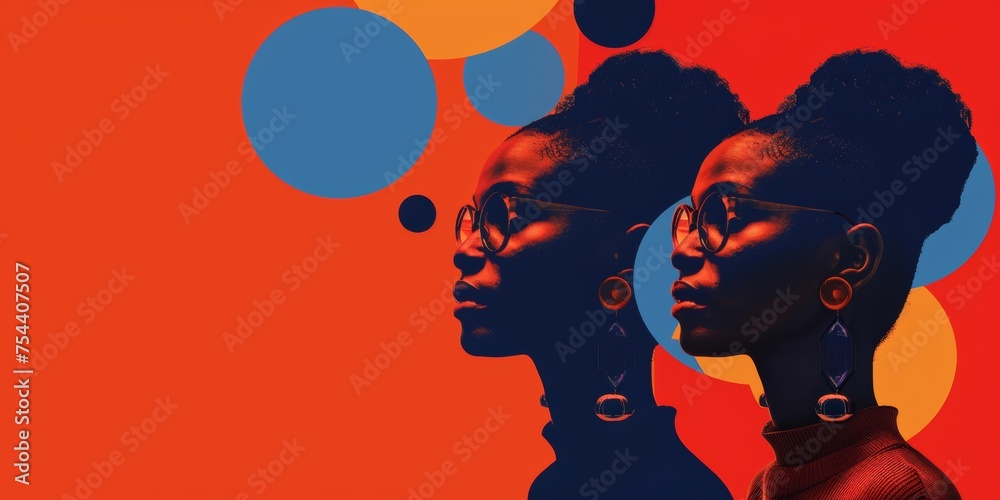 Banner for event of Black women in tech, featuring two Afro American ...