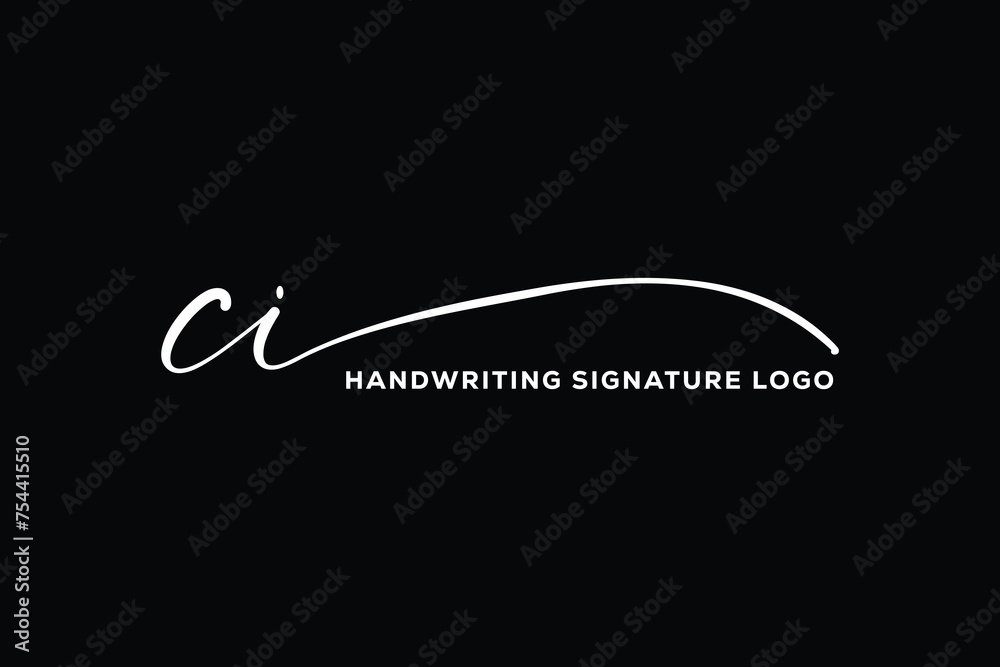 CI initials Handwriting signature logo. CI Hand drawn Calligraphy ...