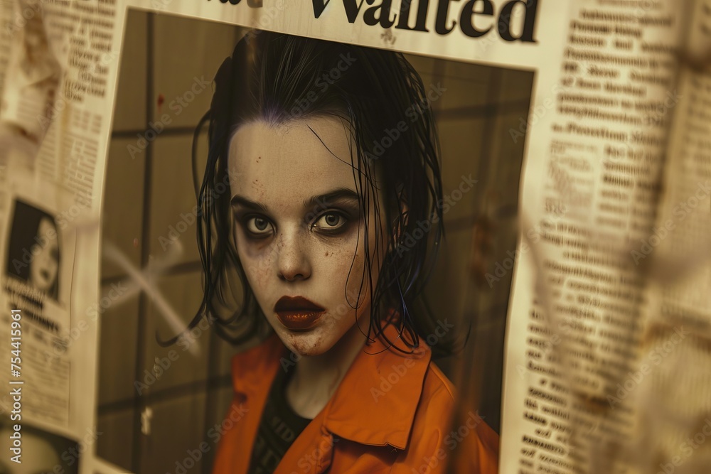 A picture of a female dangerous serial killer, a criminal woman ...