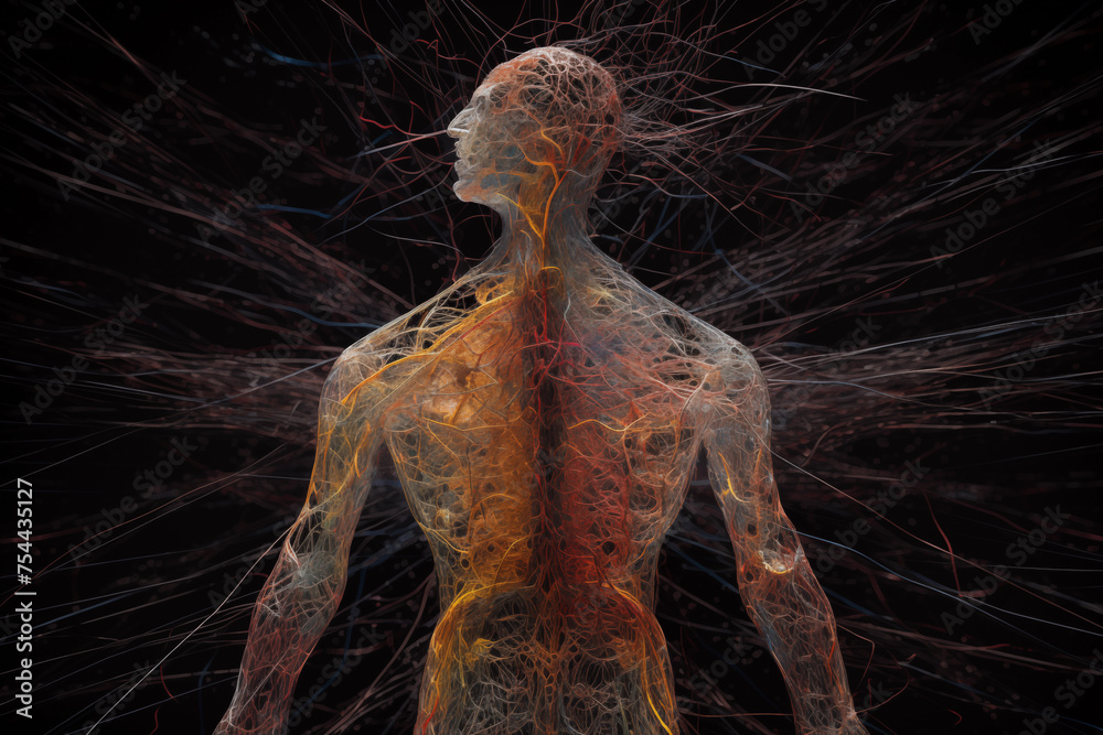 Medical 3D illustration depicting the anatomy of the human body ...