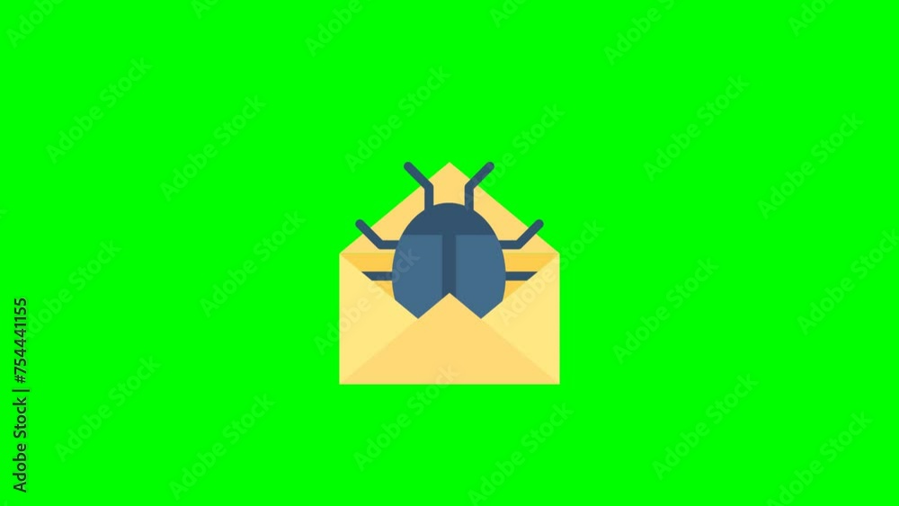 Vidéo Stock Message with a bug. Virus, hacking, trojan horse, antivirus ...