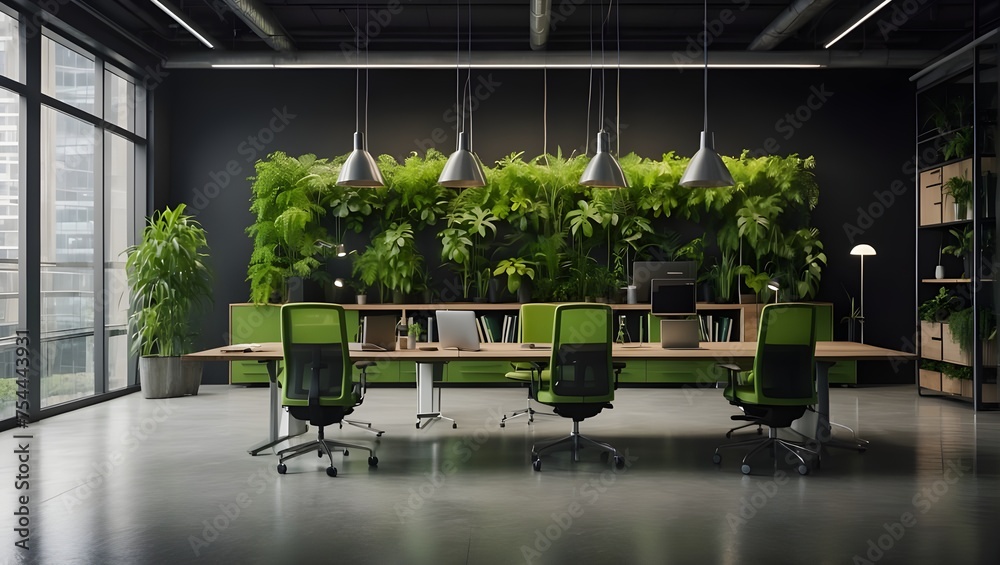 Harmony of Work and Nature: A Modern Office Space Infused with Greenery ...
