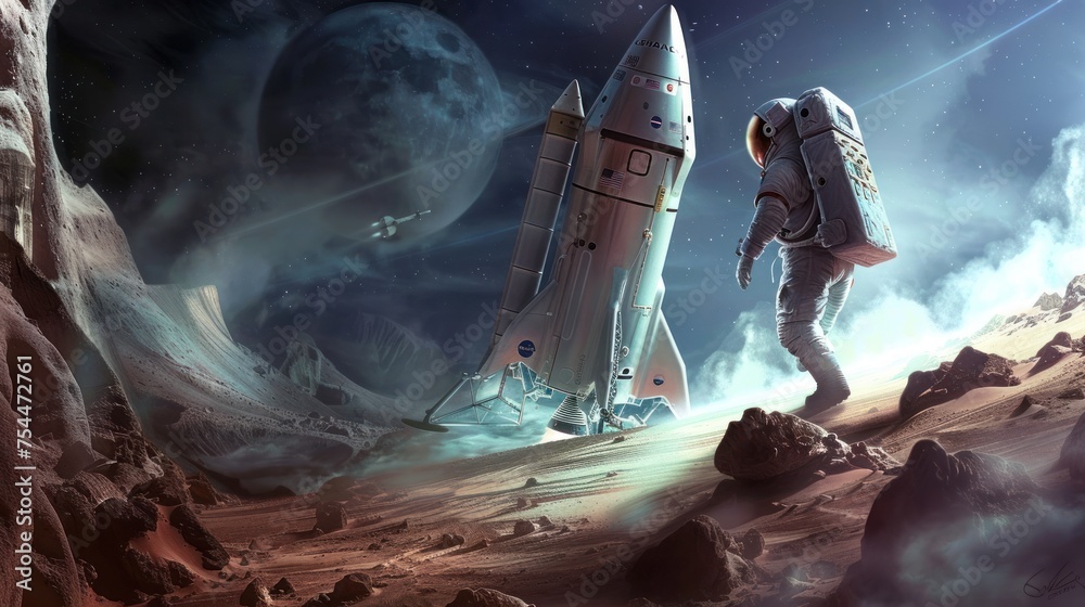 Astronaut in deep space. Science space art. Creative surreal wallpaper ...
