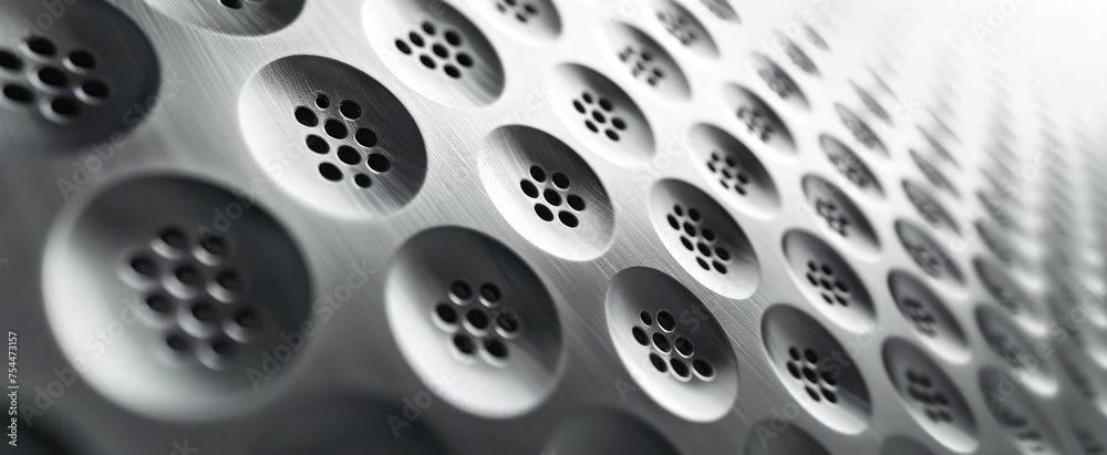 Zoomed-in texture of perforated metal, focusing on the pattern and ...