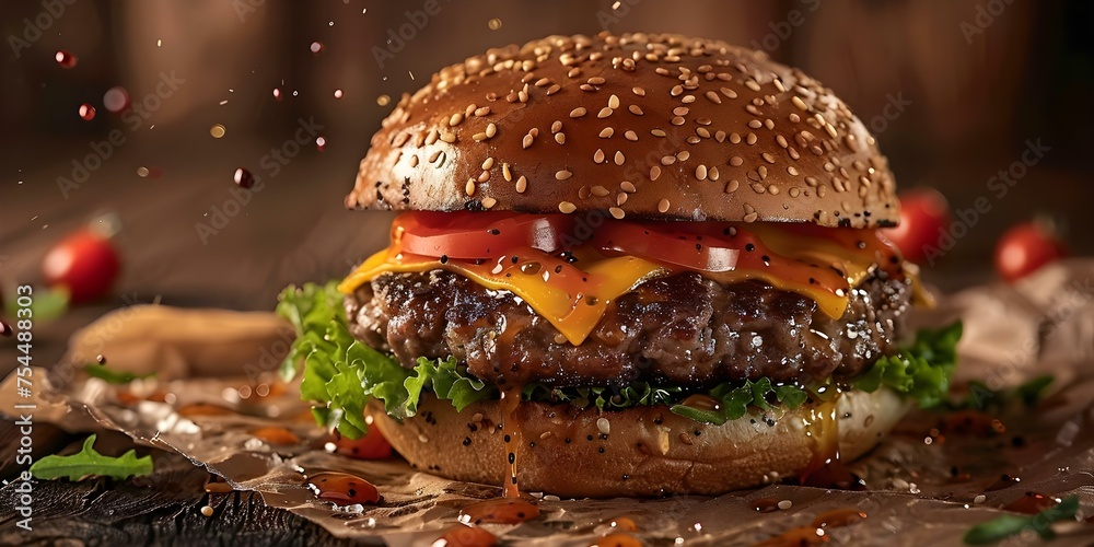 Culinary Delight: The Juicy Burger Experience. Concept Food Photography ...