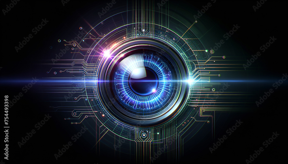 Futuristic Computer Vision Interface - Gateway to Advanced Tech Stock ...