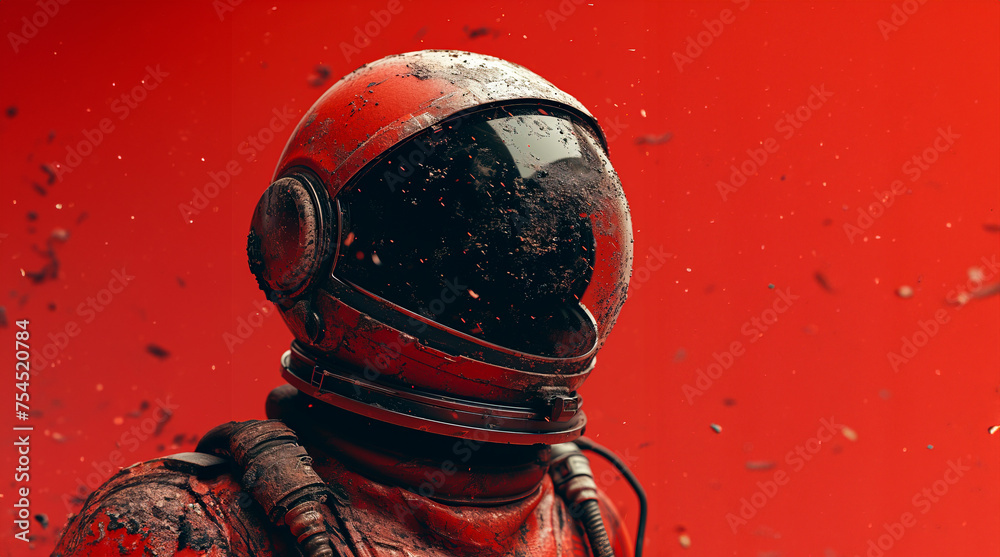 Astral Adventurer's Mars Helmet Close-Up Photo in Space, Cosmic ...