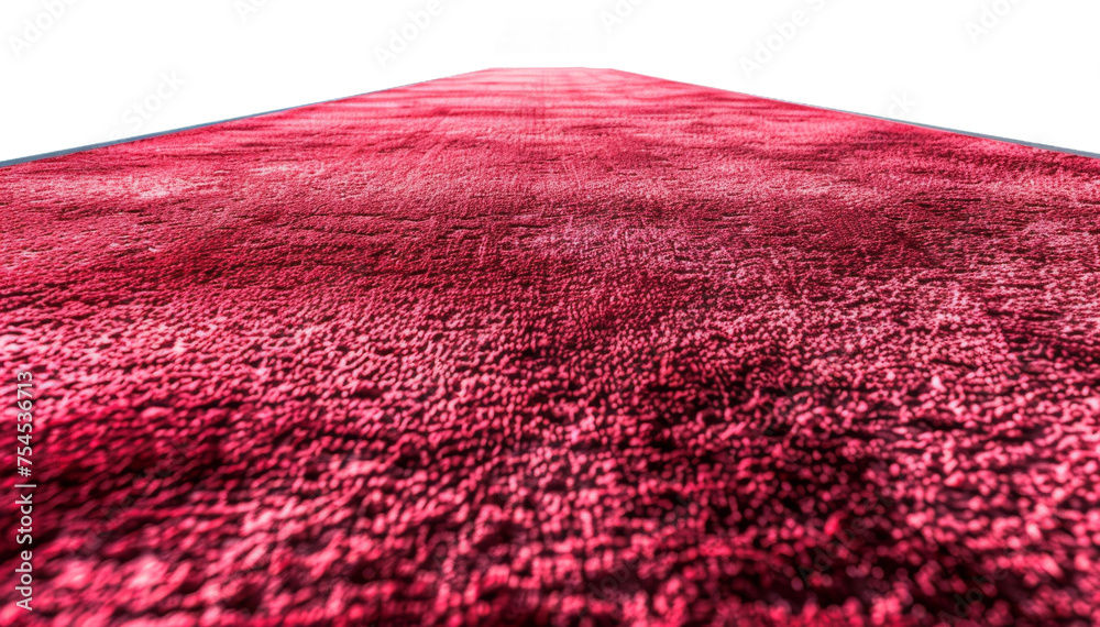 Close-up of plush red carpet texture for VIP events on transparent ...