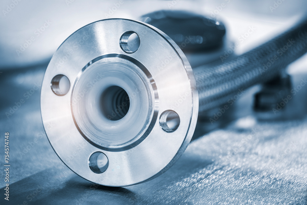 Connecting flexible metal pipe for water supply Stock Photo | Adobe Stock