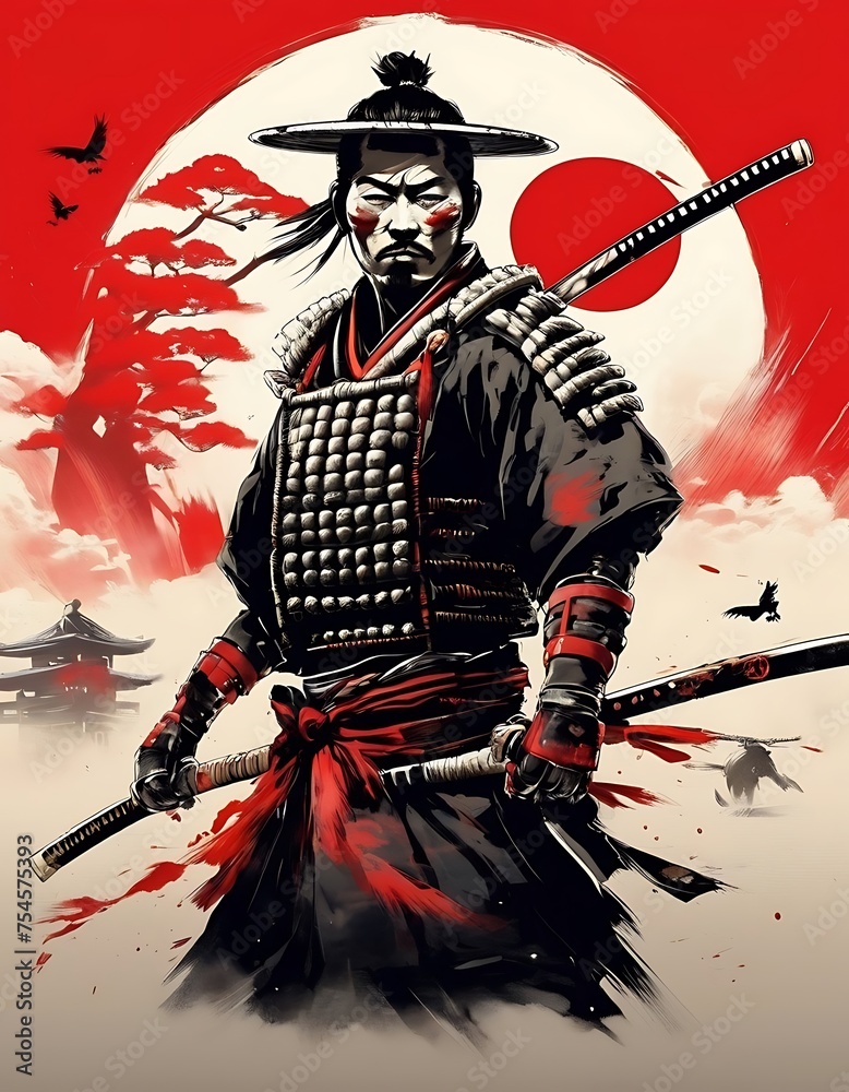 Samurai warrior: Ghost of Tsushima, Japanese samurai fighting demon ...