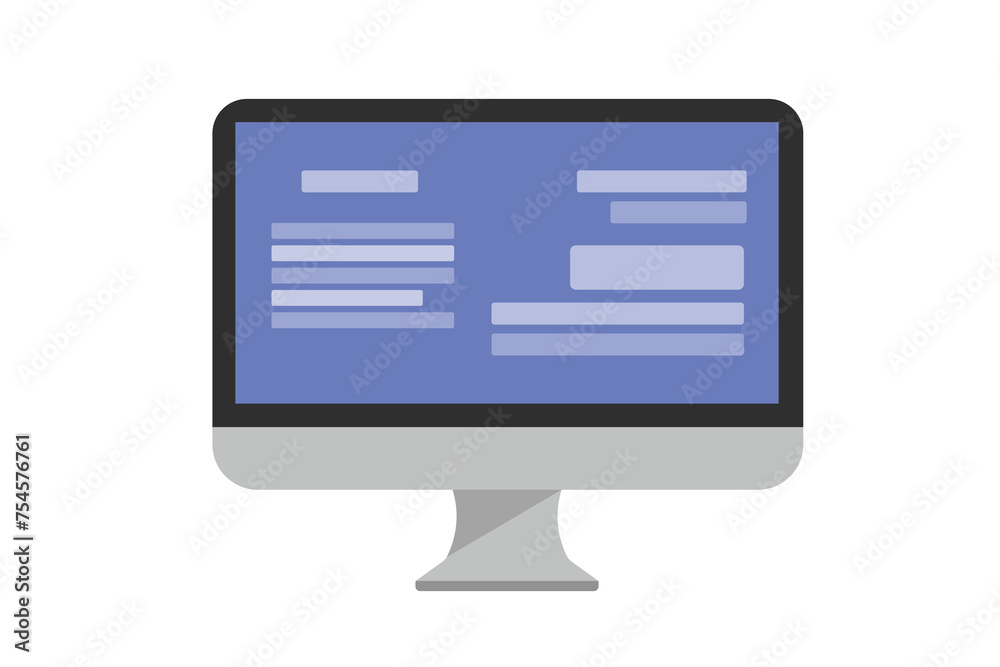 Vector Computer Screen Design Element. E learning, Digital Marketing ...