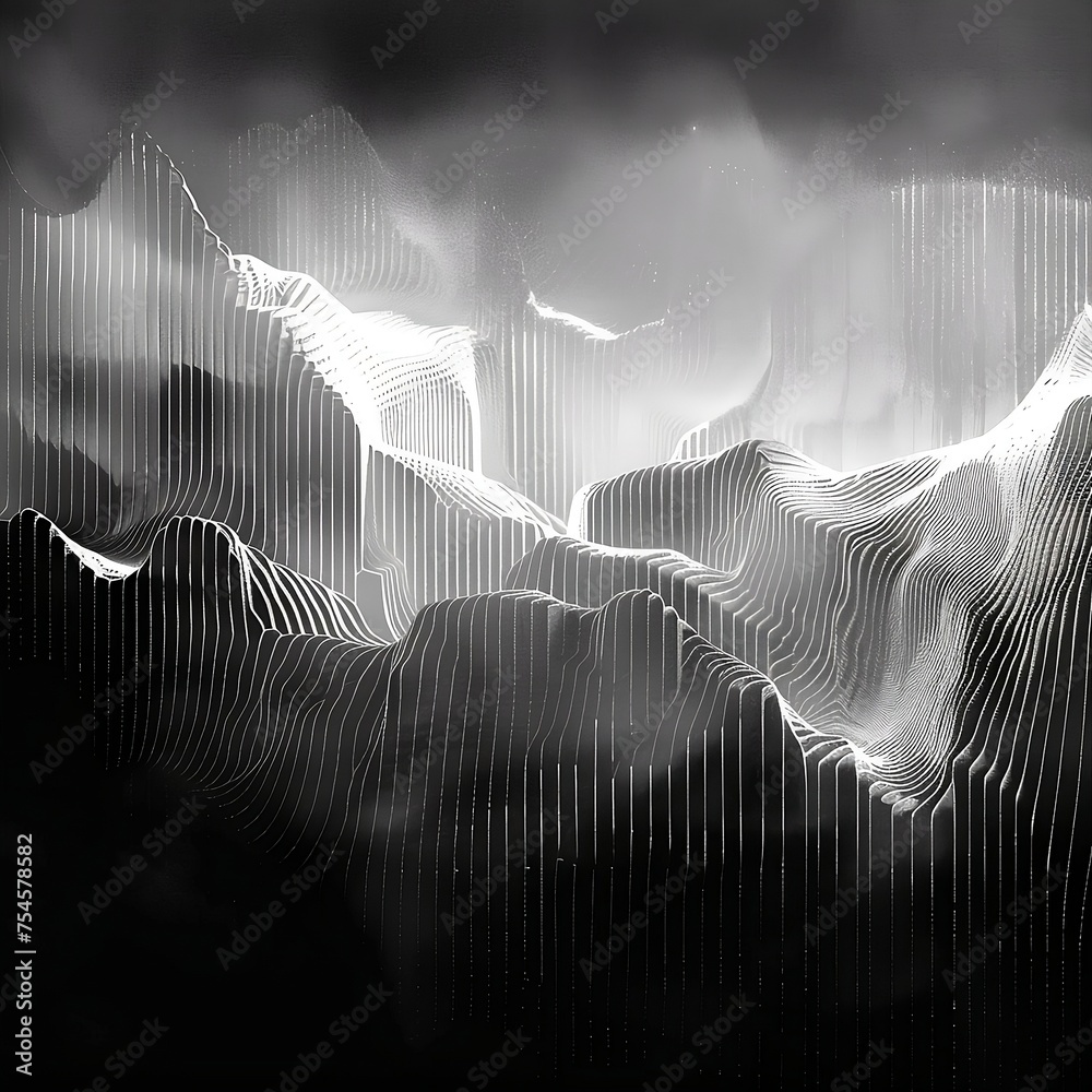 Data moshed fine line pattern black and white. Black & white minimal ...