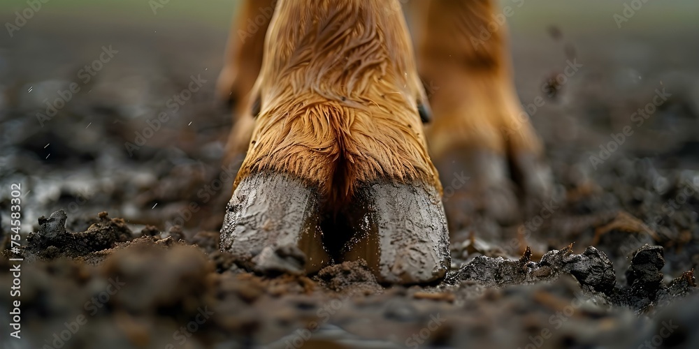 Exploring the Detailed Hoof Texture of Cows. Concept Animal Anatomy ...