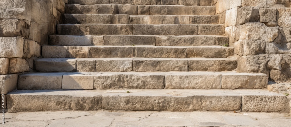 A cluster of multiple steps placed side by side, forming a continuous ...