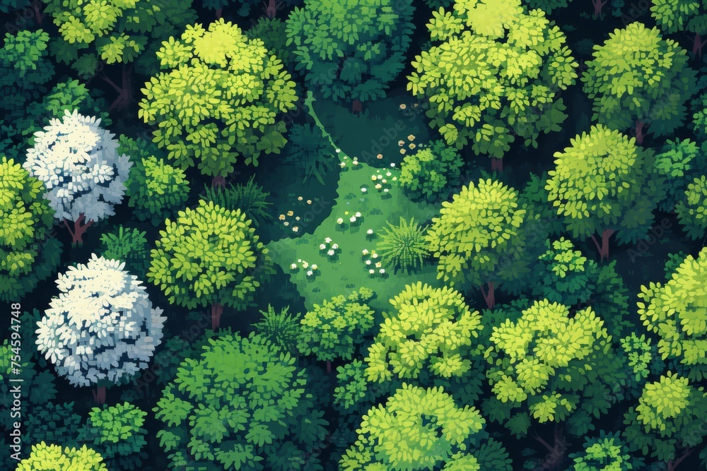 pixel map forest in the game. Pixelated forest for game map. pixelated ...