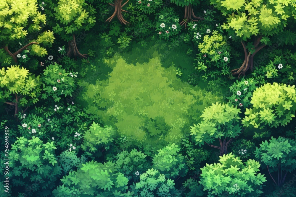 pixel map forest in the game. Pixelated forest for game map. pixelated ...