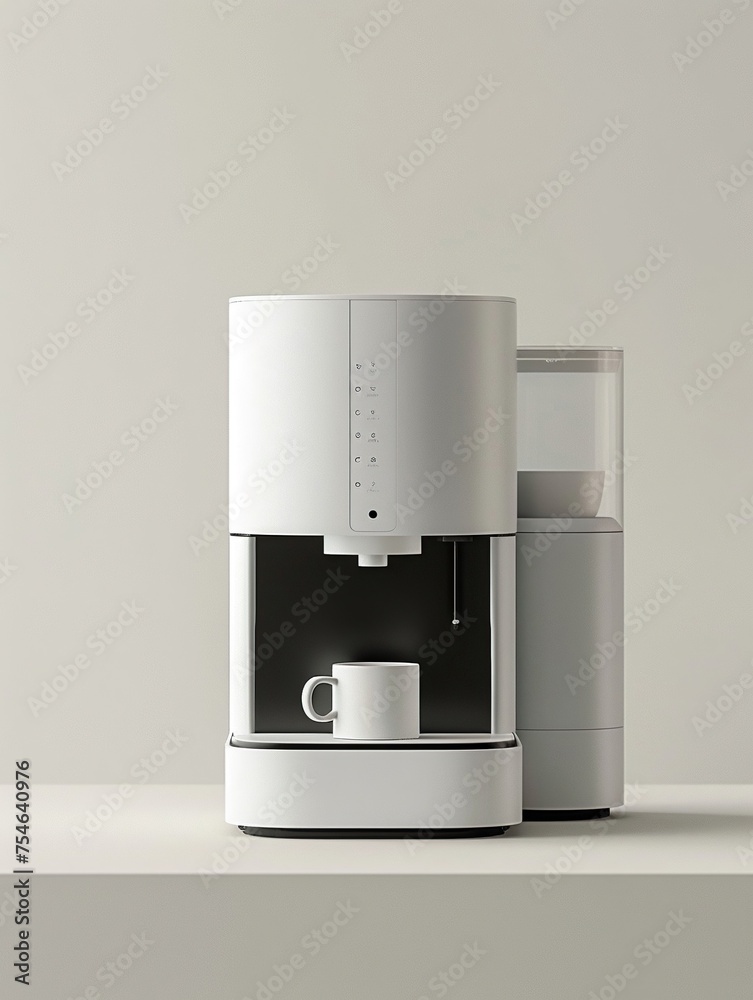 Showcase the sleek lines and minimalist design of a machine with a ...