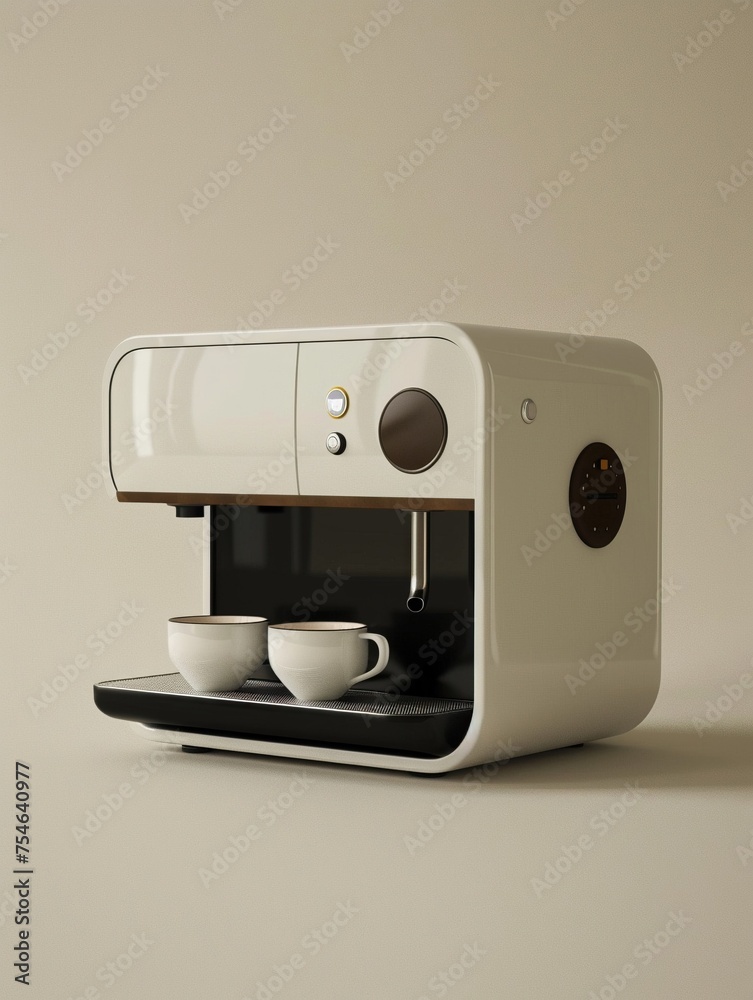 Showcase the sleek lines and minimalist design of a machine with a ...