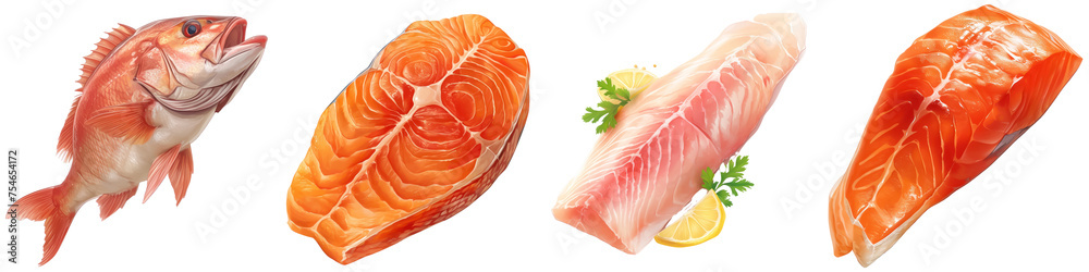 Fish fillet png, anime style, cute clipart, isolated on white ...
