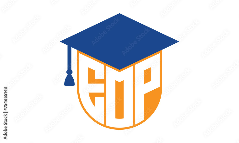 EOP initial letter academic logo design vector template. school college ...
