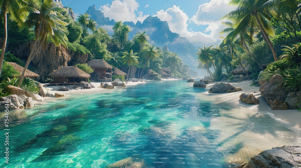 Tropical Paradise, Idyllic and dreamy depictions of tropical paradises ...