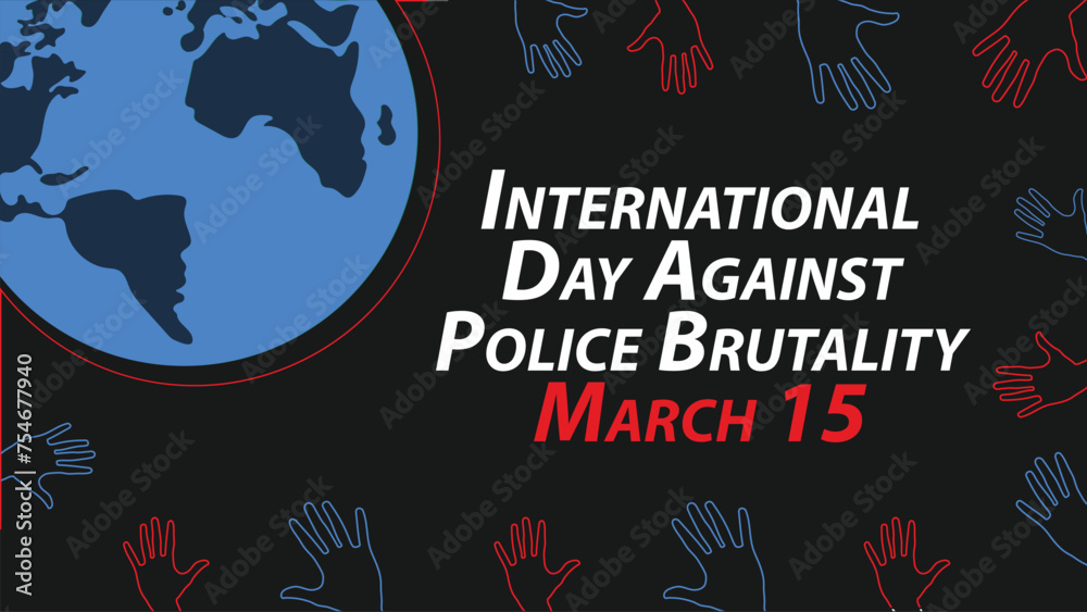 International Day Against Police Brutality vector banner design. modern ...