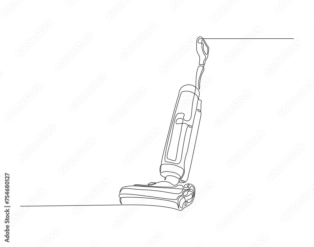 Continuous Line Drawing Of Electric Vacuum Cleaner Machine. One Line Of ...