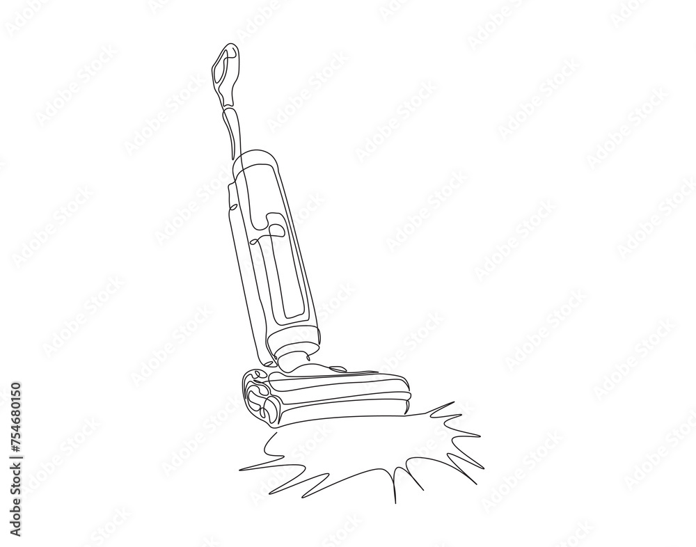 Continuous Line Drawing Of Electric Vacuum Cleaner Machine. One Line Of ...