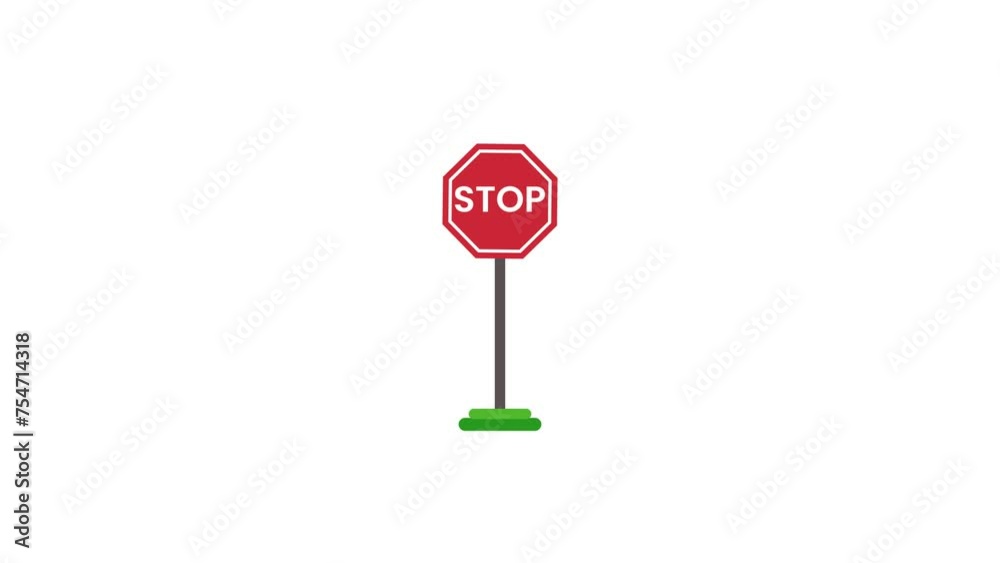 Stop Sign, Slow Zoom, Stop animation, sign, traffic signs, Stop Road ...