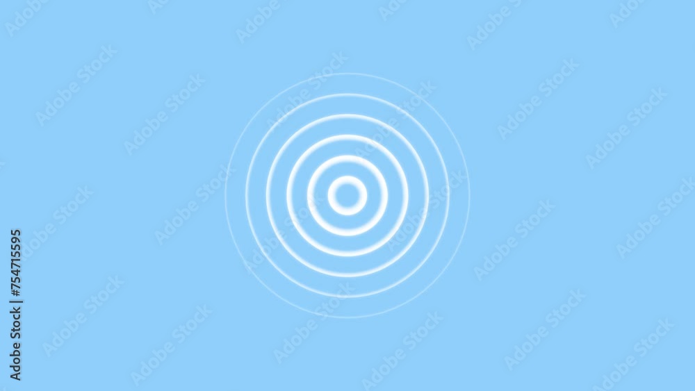 Radio wave, animated of white circular electric wave looping wave ...
