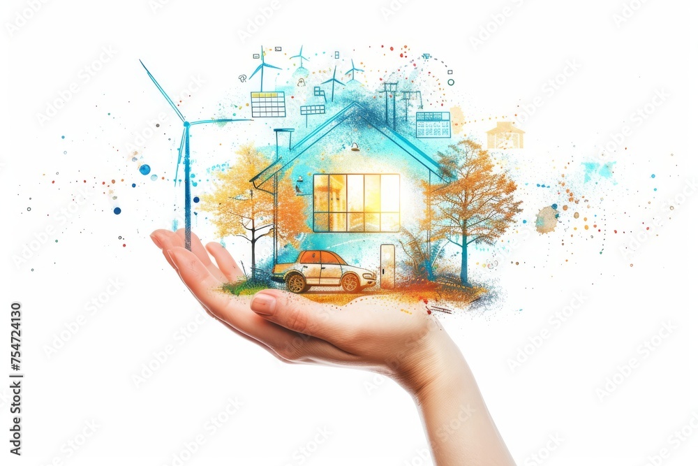 Smart Home Landscape EV Electric Car Wallbox & Energy efficiency ...