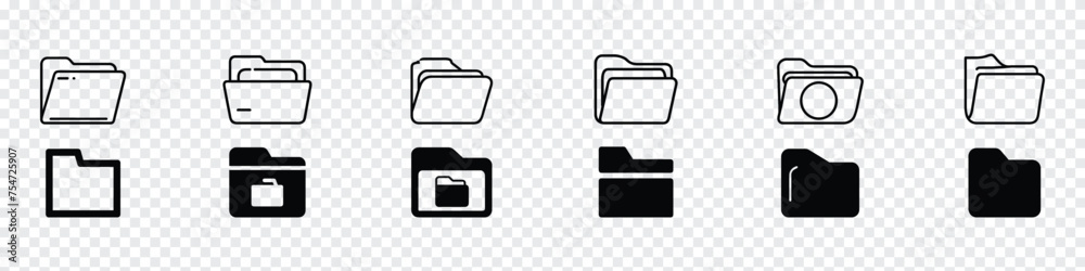 Folder icon, Folder Icon in trendy flat style, Vector folder icon, line ...