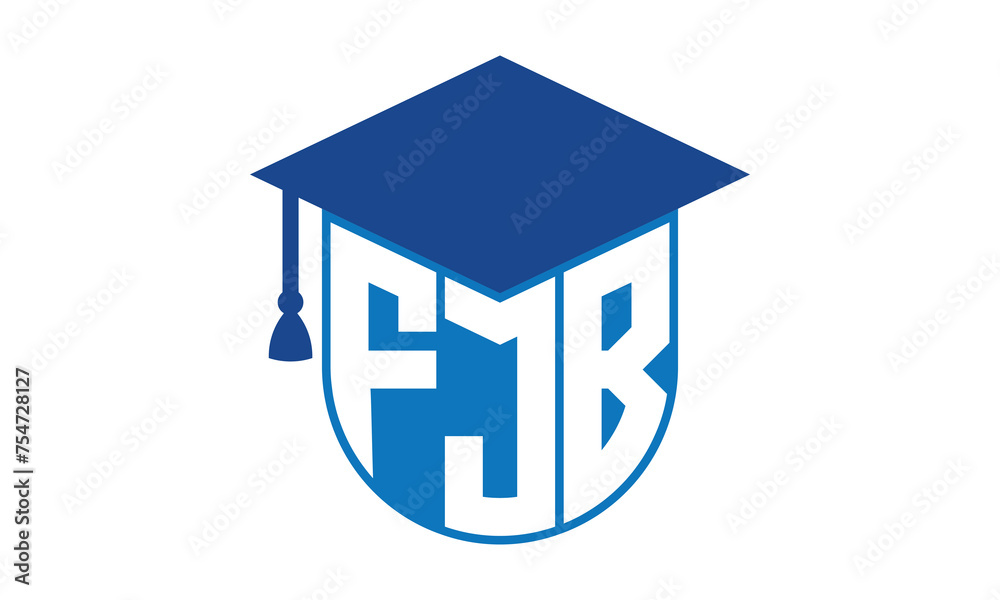 FJB initial letter academic logo design vector template. school college ...