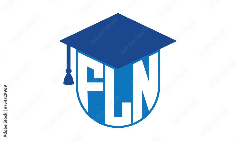 FLN initial letter academic logo design vector template. school college ...