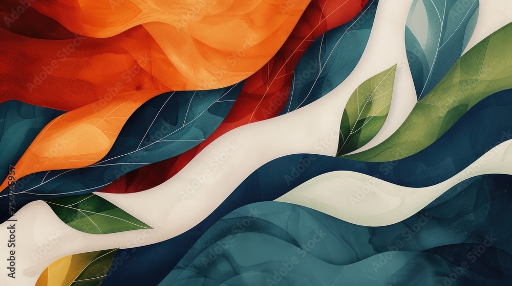 Fusion of abstract art and botanical beauty, showcasing stylized plant ...