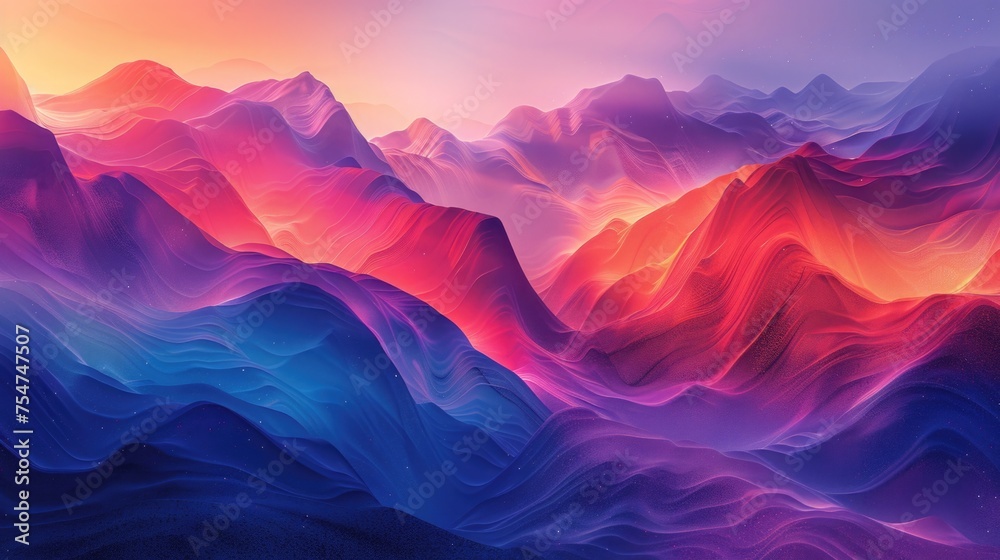 Abstract landscape of seamless gradients, featuring non-existent ...