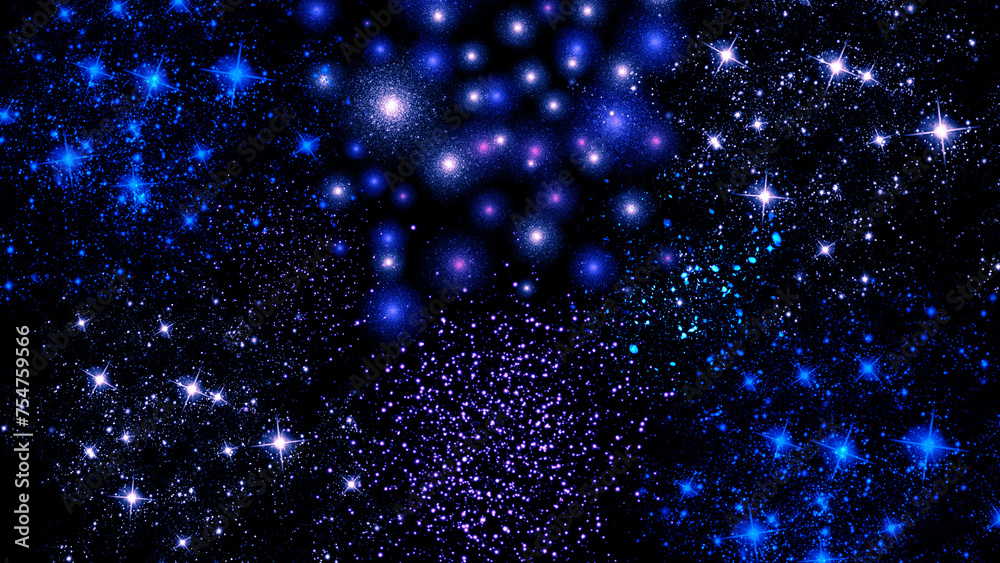 blue shinny stars on black minimalist zoom virtual background design ...