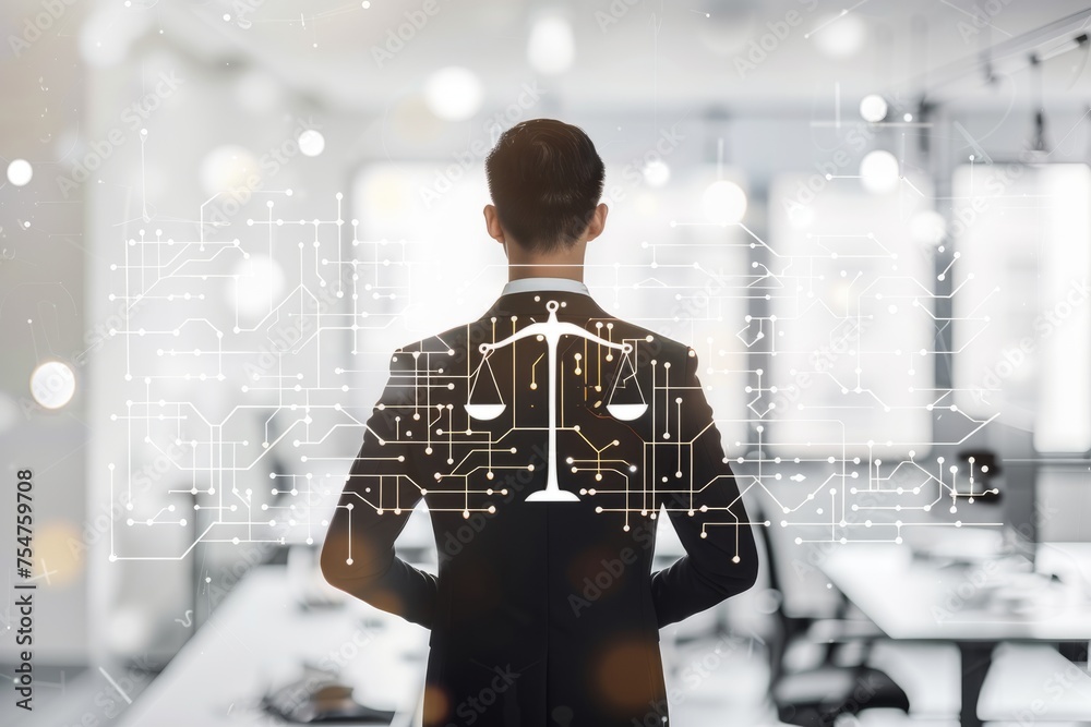 An image depicting a lawyer navigating the intricacies of the legal ...