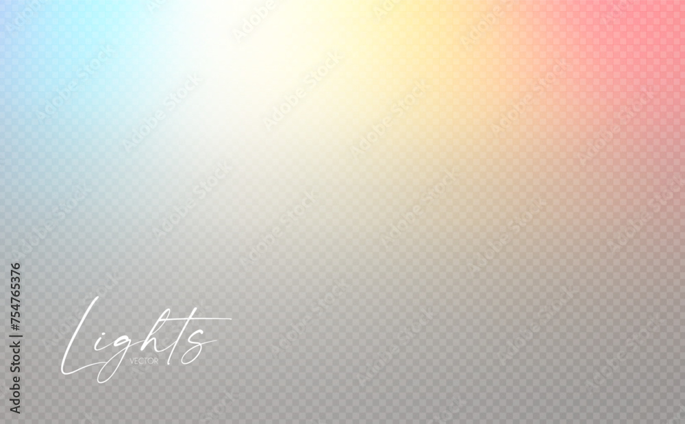 Rainbow light effect. Dispersion of beam. Sun light effect for ...
