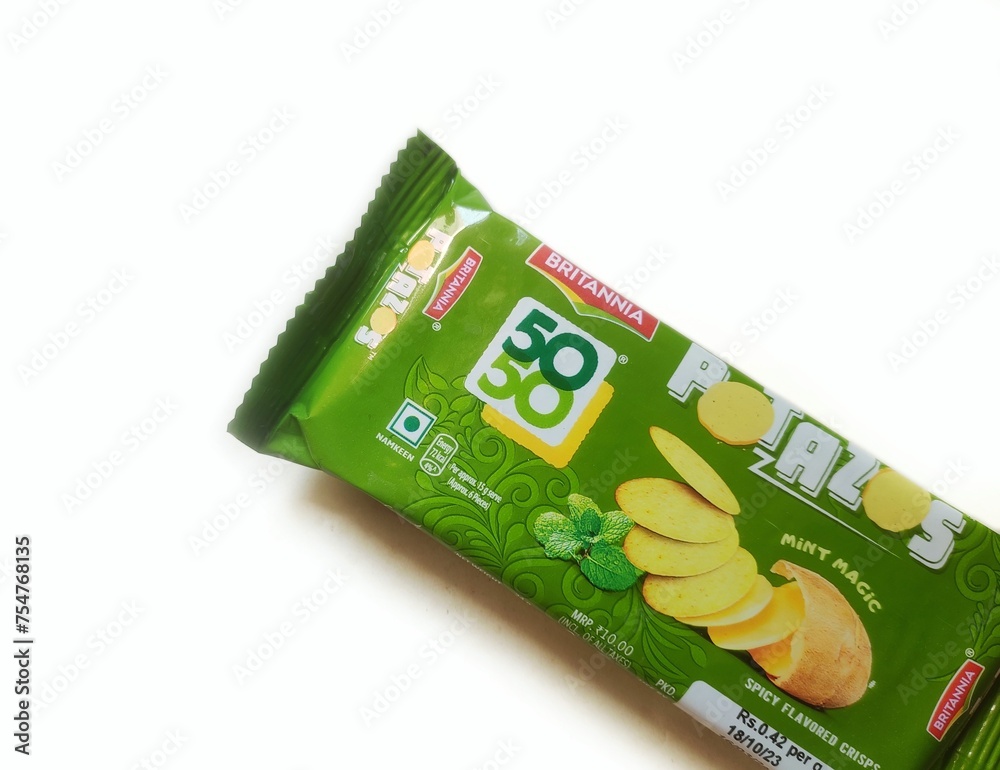 Guwahati, Assam, India - March 8, 2024 : Britannia 5050 Potazos Mint ...