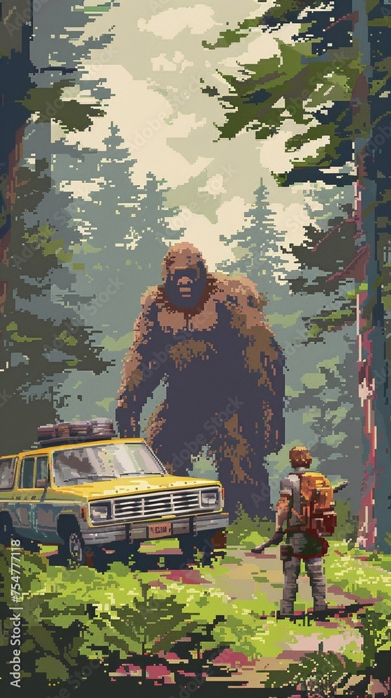 Pixel Art of Describe a reality TV show dedicated to hunting for ...