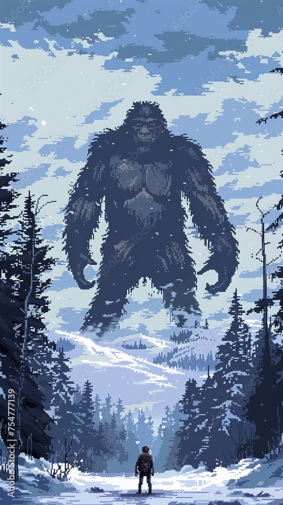 Pixel Art of Describe a reality TV show dedicated to hunting for ...