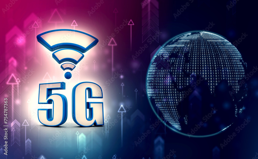 5G Network internet concept background, 5th generation of internet, 5G ...