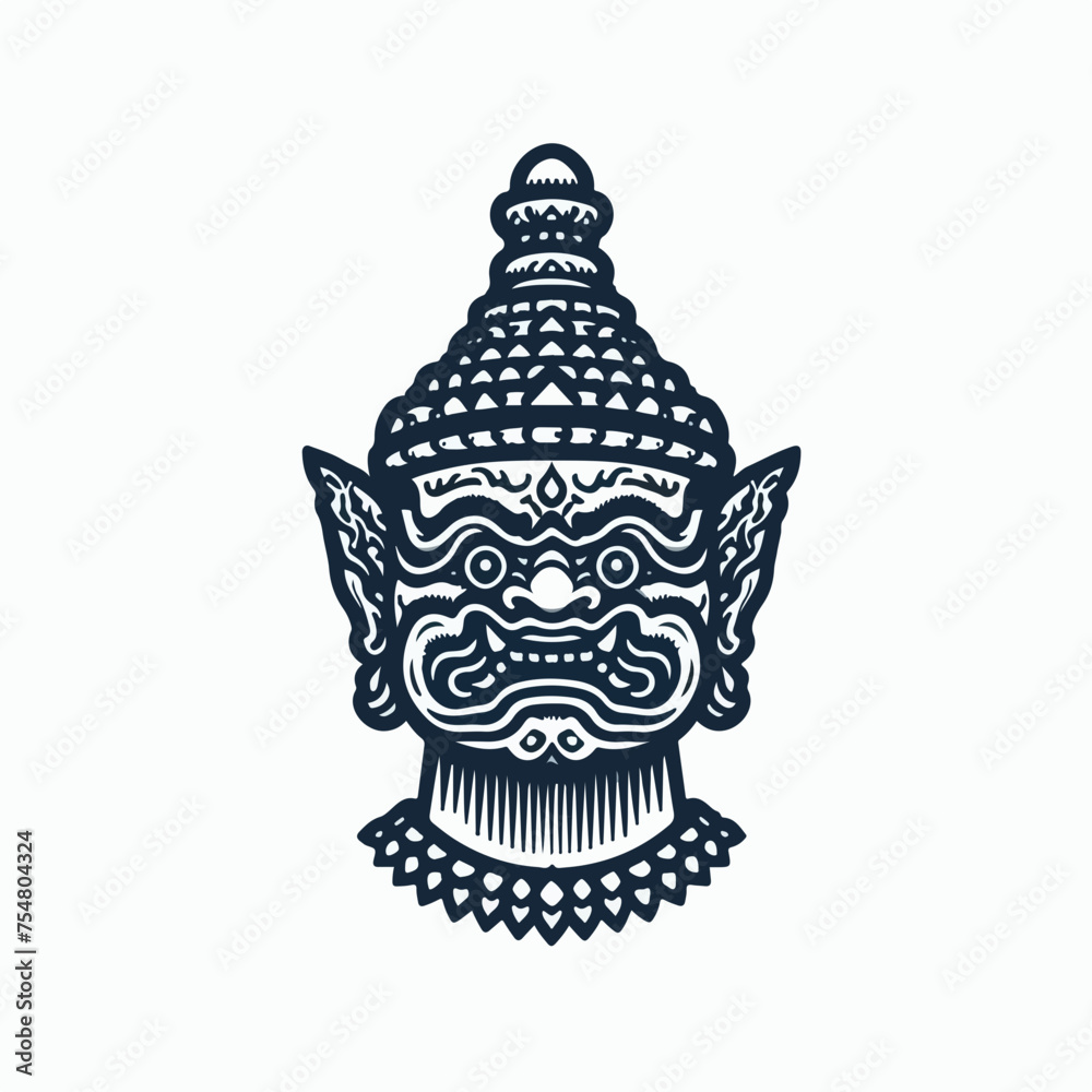 Yaksha translate the Guardian Giant In Thailand, vector logo icon ...